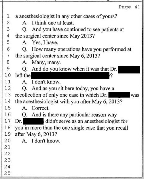 Case 13: Surgeon Depositions